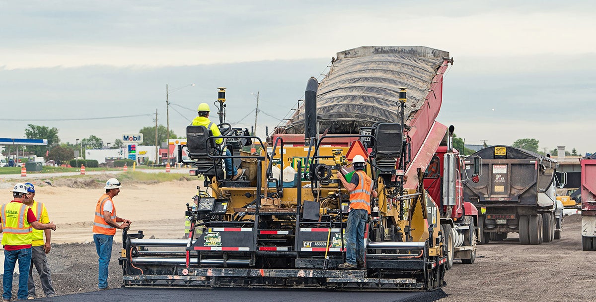 Asphalt paver automation systems for 2D and 3D paving projects